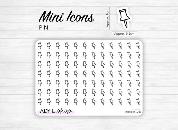 Planche de stickers mini icônes punaise travail - Etsy France