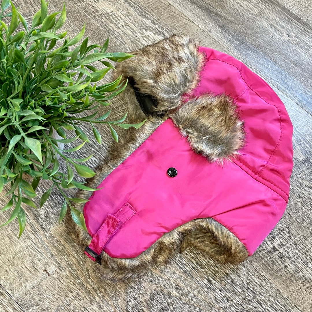 Pink Trapper Aviator Hat With Soft Furry Inside Perfect Winter Hat ...