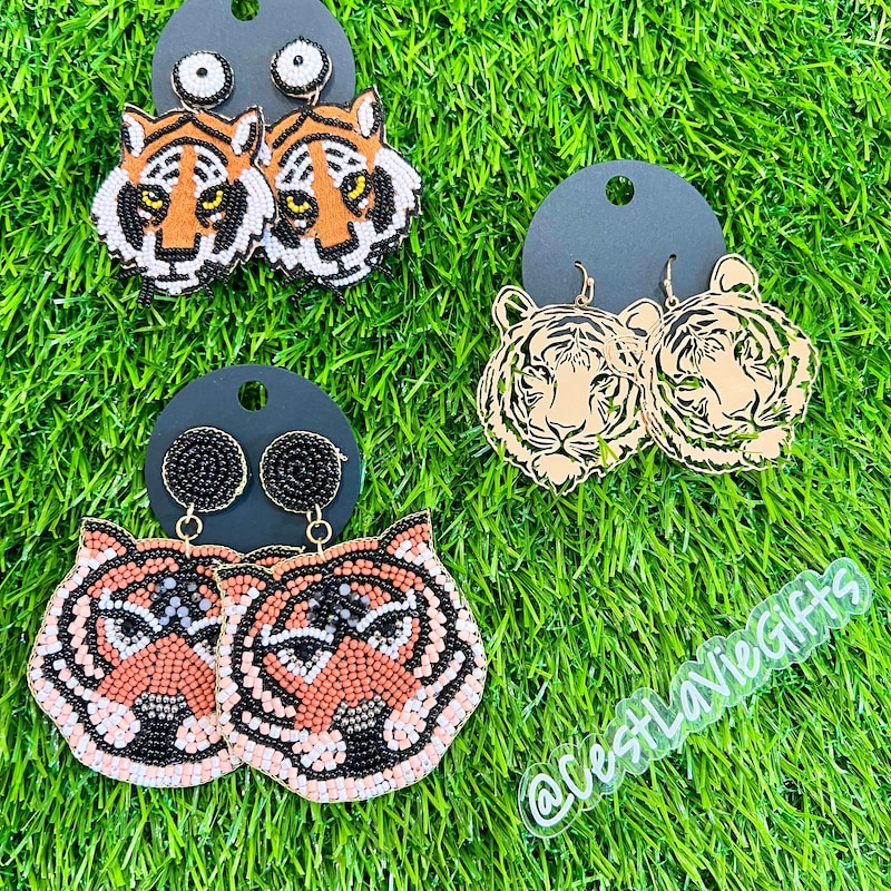 Game Day Tiger Earrings - Etsy UK