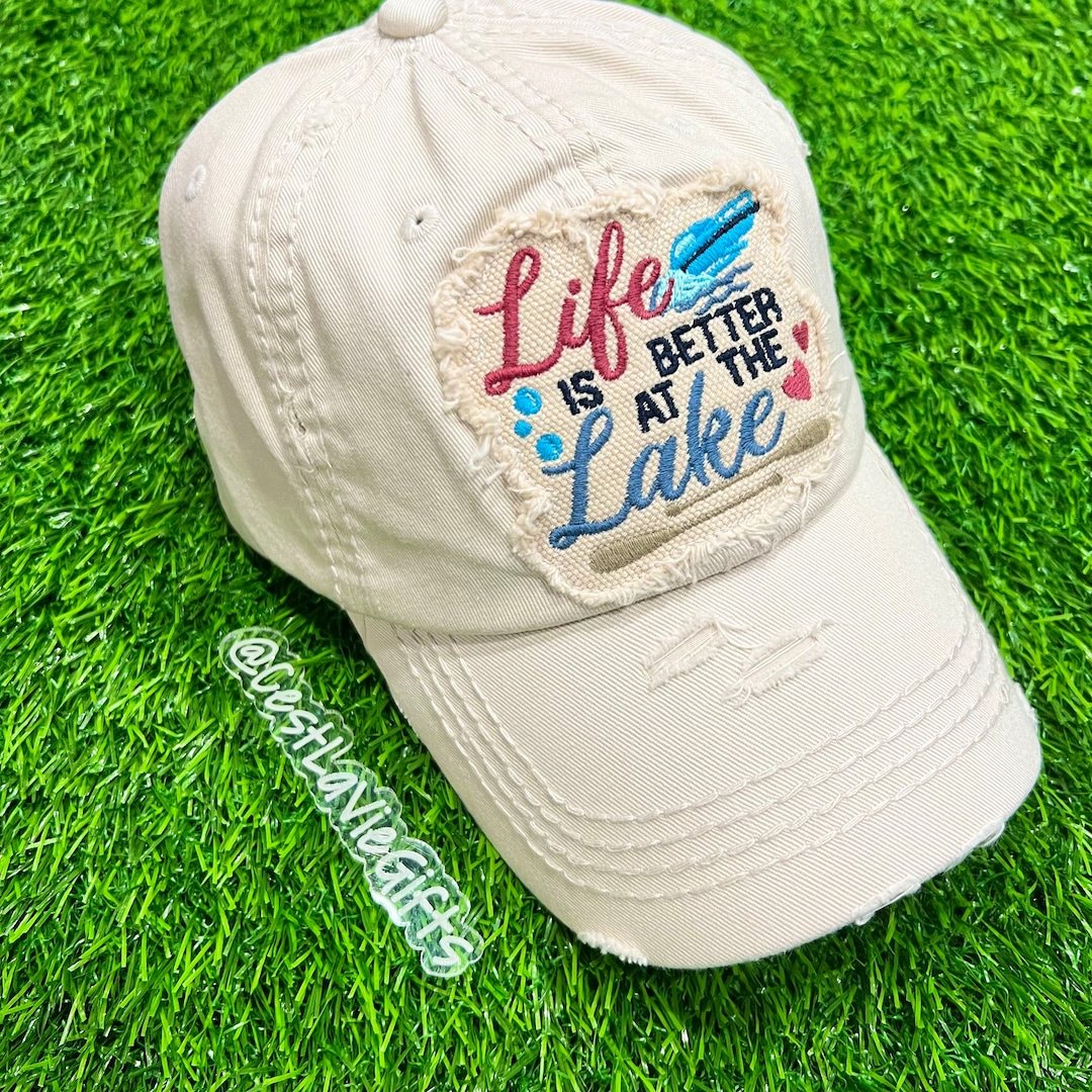 Lake Life Hat: Distressed Baseball Cap - Etsy