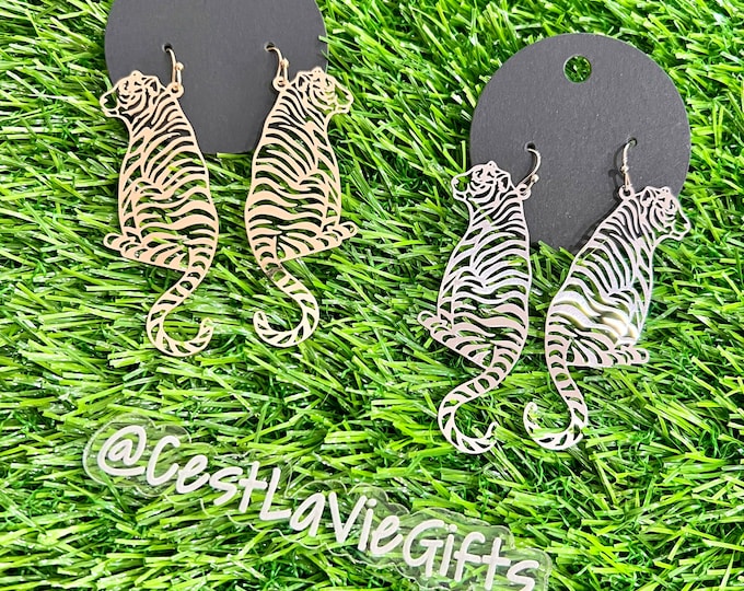 Tiger Stud Earrings, Cute Tiger Face Earrings, Handmade Clay Earrings ...