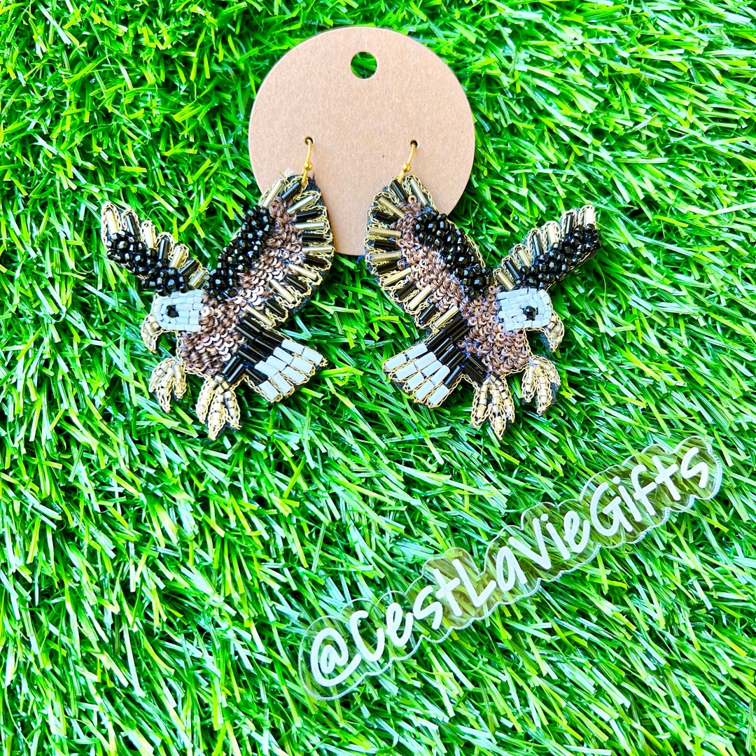 Beaded Eagle Earrings: Game Day Jewelry, 2.5 Inch - Etsy