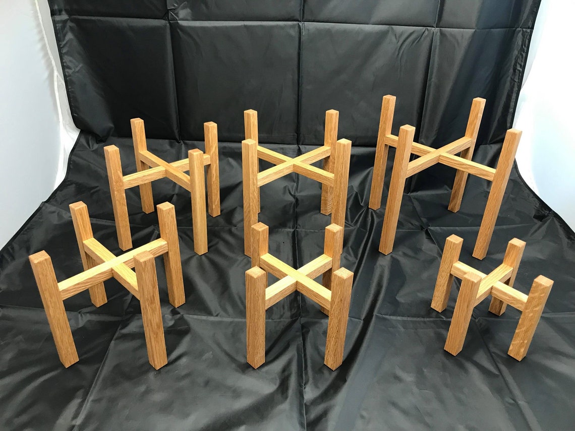 Handmade Solid Oak Plant Stand 6 Different Sizes | Etsy