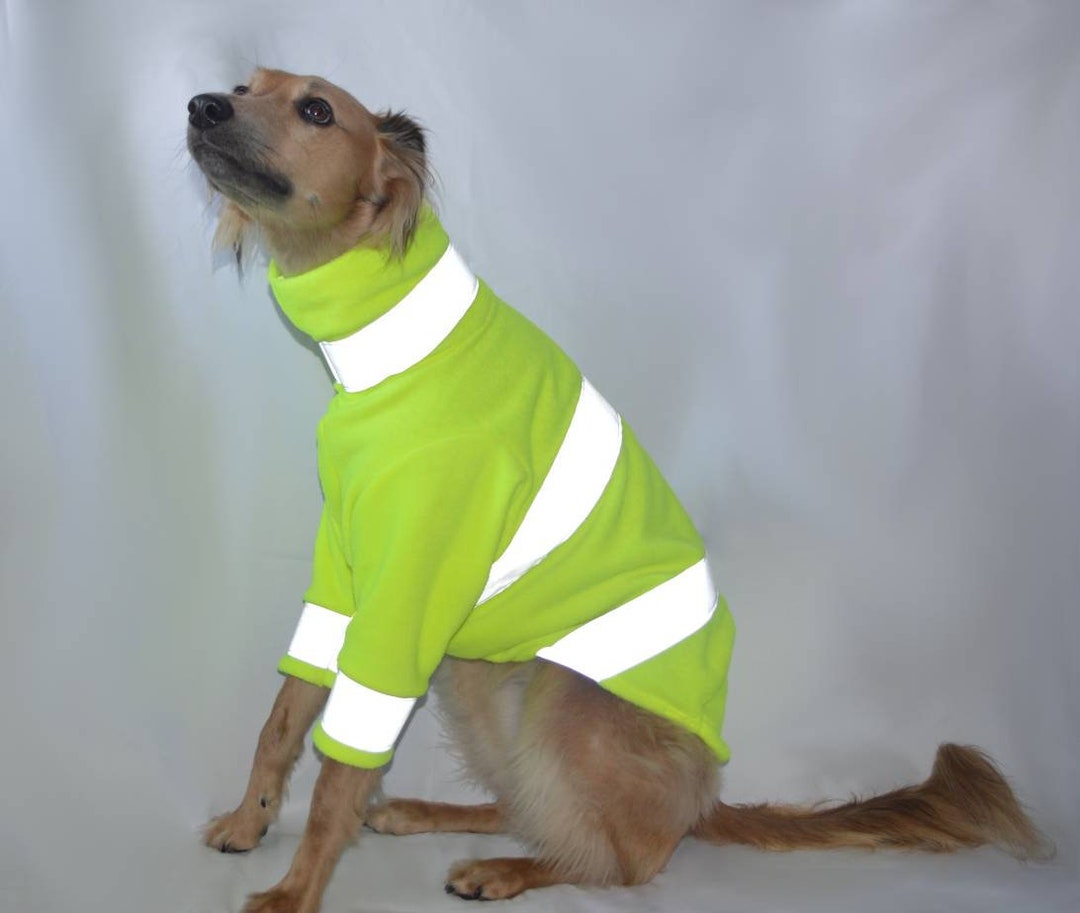 Hi Vis High Visibility Reflective Dog Sighthound Whippet Fleece Jumper ...