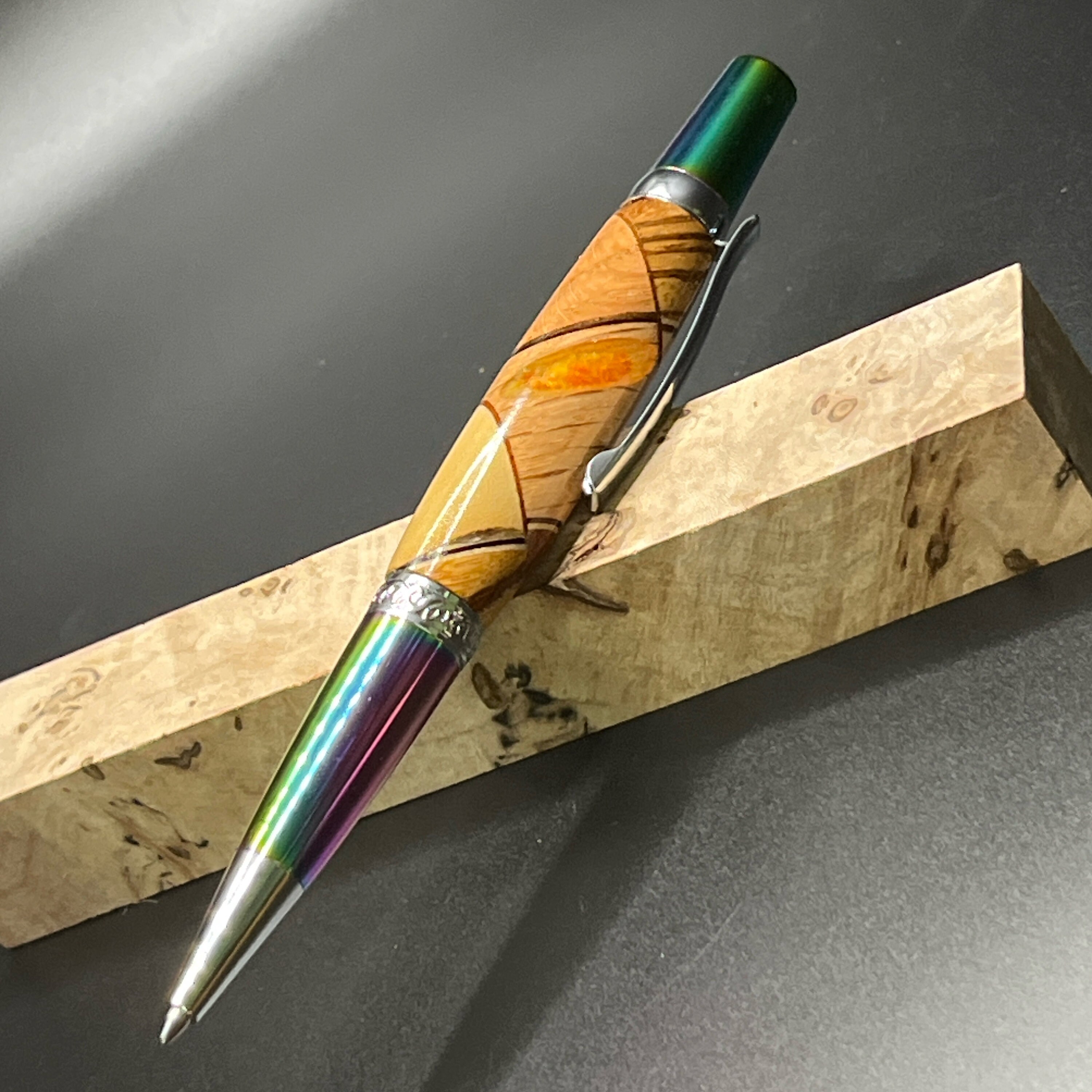 Handcrafted Elegant Prism Ballpoint Pen Multi Wood Chaos Design Color ...