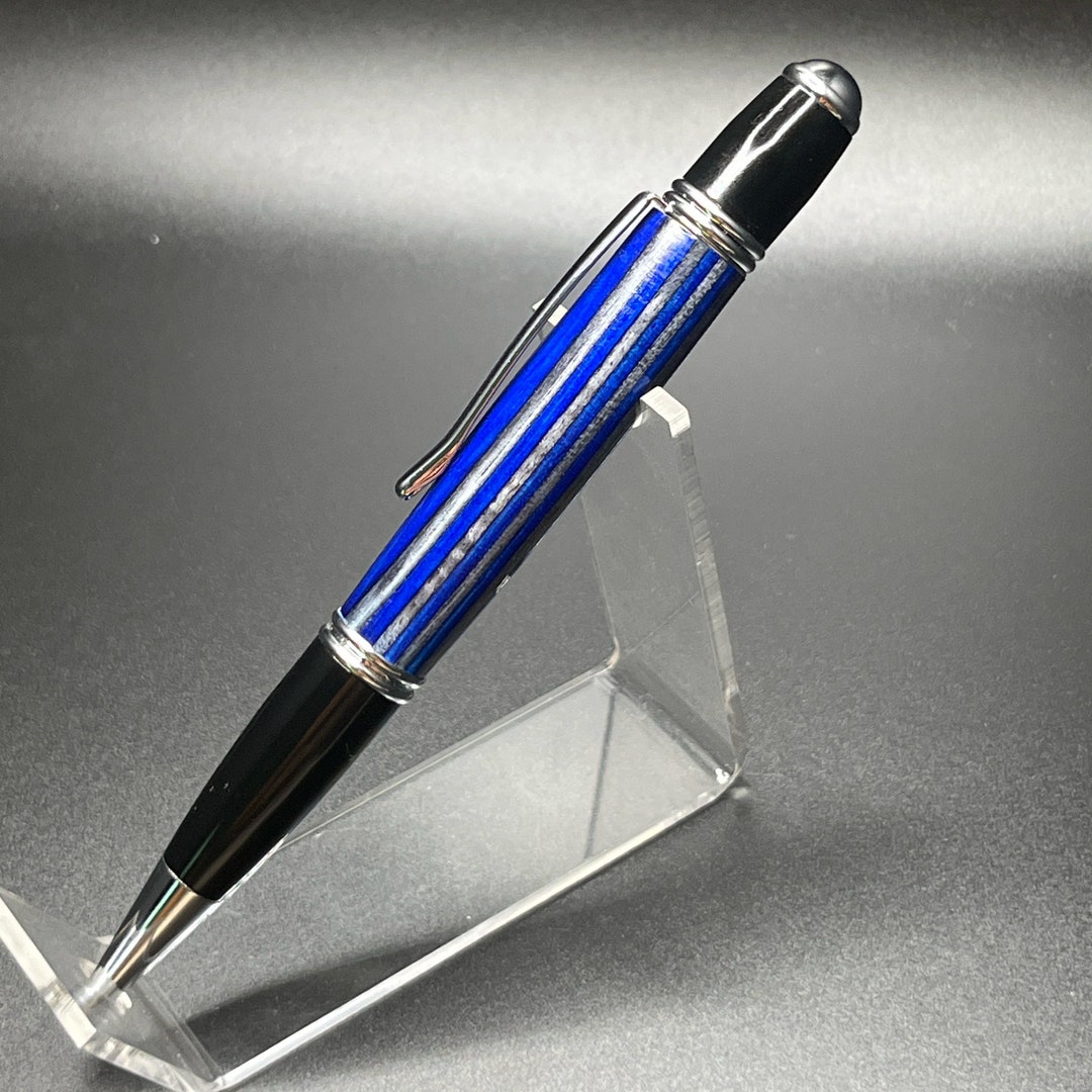 Handcrafted Gatsby Style Twist Pen in Black and Chrome Trim With ...