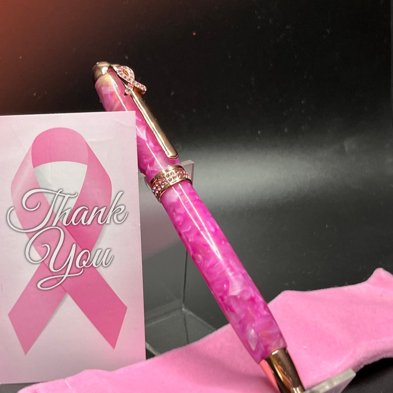 Breast Cancer Awareness Pen With Pink Swarovski® Crystal Ribbon and ...