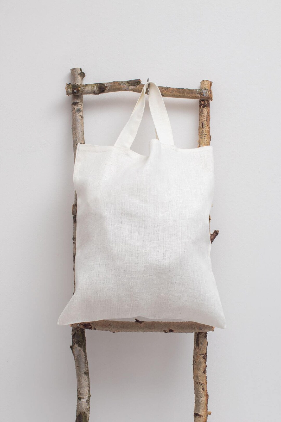 Short Handle Shopper Bag, Linen PREMIUM, Eco, VEGAN, Natural Bag, Zero ...