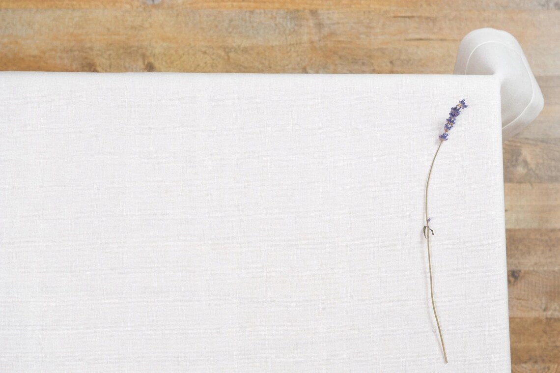 Natural Linen Tablecloth With Hemstitch, Rectangle. Linen Tablecloth ...