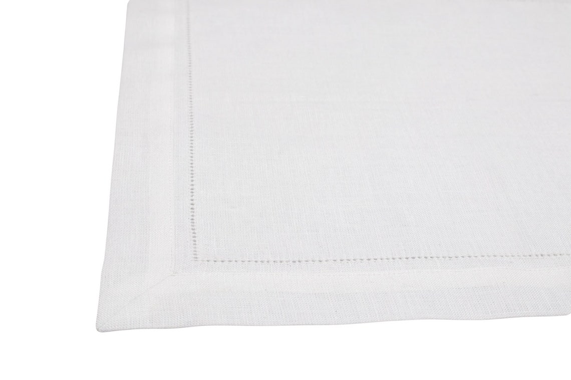 Natural Linen Tablecloth With Hemstitch, Rectangle. Linen Tablecloth ...