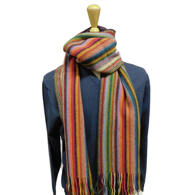 Red Striped Triangle Scarf - Etsy