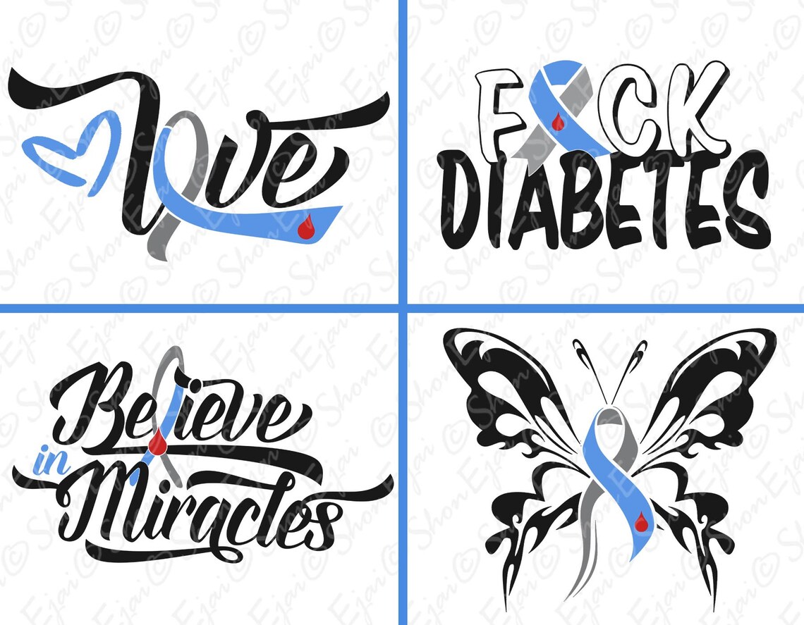 Type 1 Diabetes Svg Type 2 Diabetic Svg Diabetes Ribbon Svg | Etsy