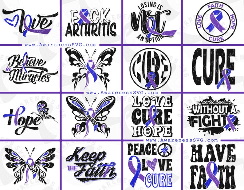 Rheumatoid Arthritis Awareness Svg Awareness Ribbon Svg - Etsy