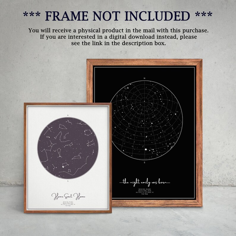 Custom Star Map, Custom Sky Chart, Starmap, Skychart, Thoughtful Gift for Loved Ones, Weddings ...