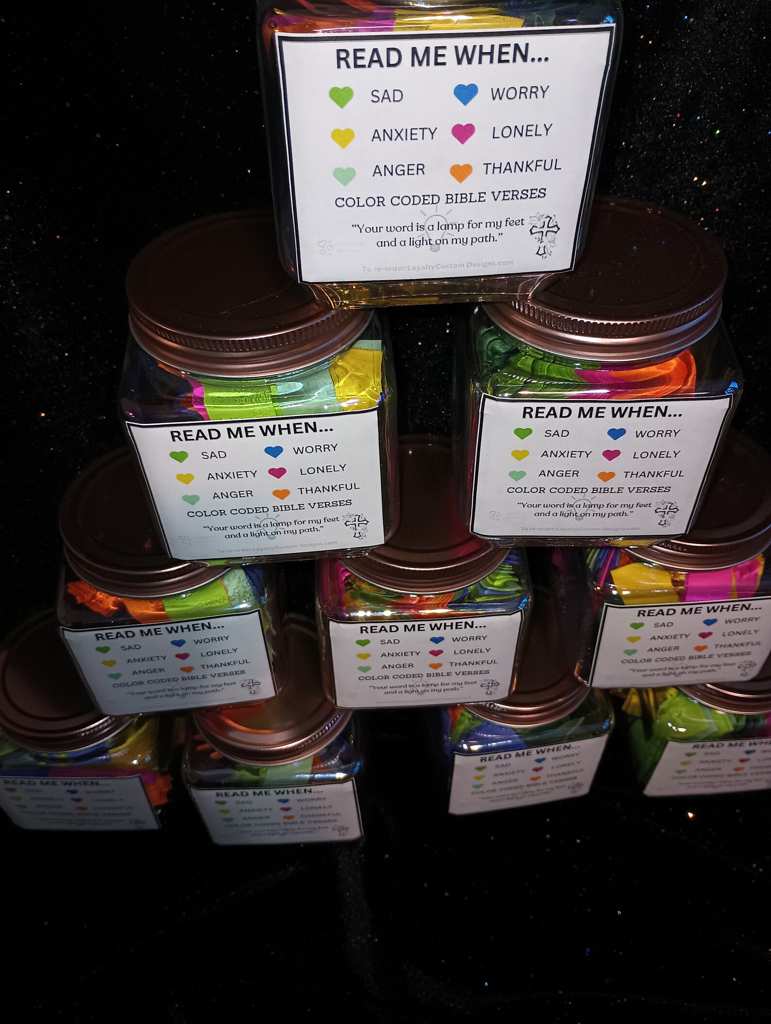 Read Me When Jars, Color Coded Bible Verse, Scripture Jars, Christian ...
