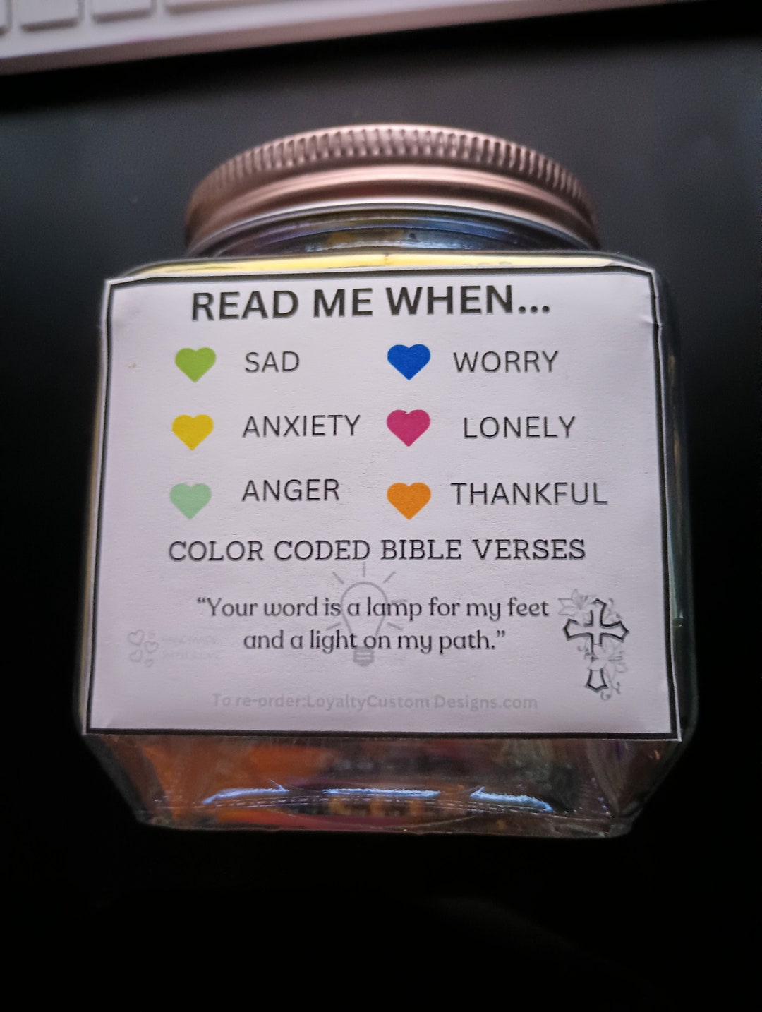 Read Me When Jars, Color Coded Bible Verse, Scripture Jars, Christian ...