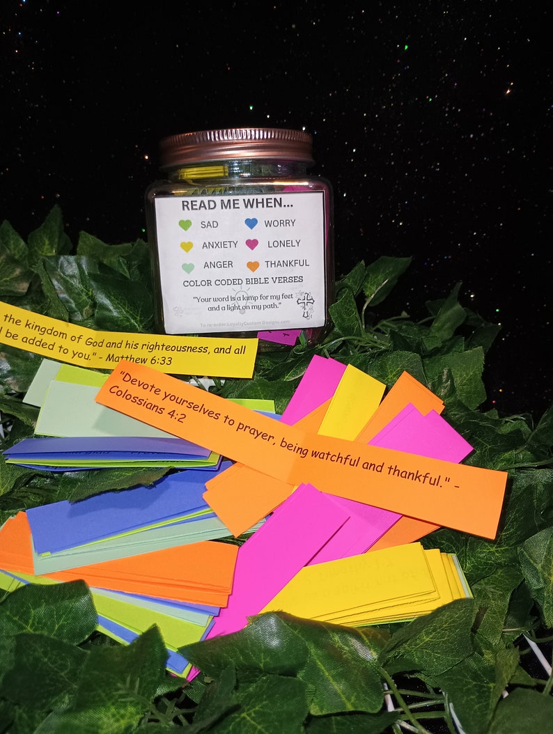 Read Me When Jars, Color Coded Bible Verse, Scripture Jars, Christian ...