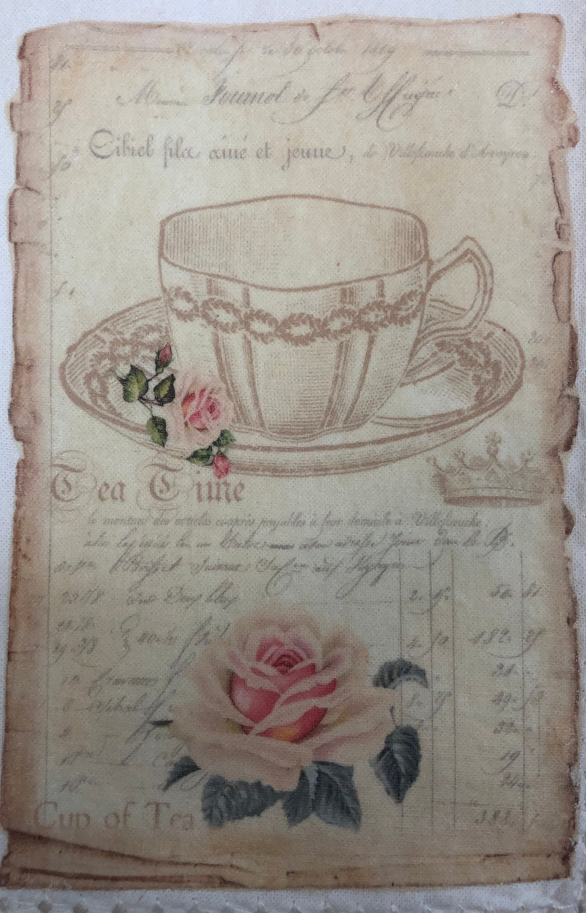 Set of 4 French Tea Time Decor Table Napkins / 100% Cotton / | Etsy