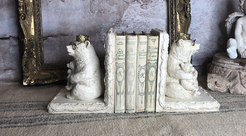 Bear and Cub Bookends / Whimsical Crowned Bear / Childrens Bookend - Etsy