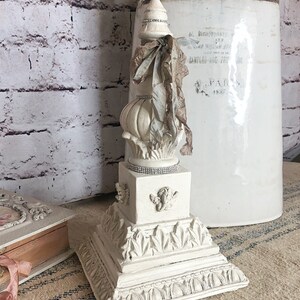 Decorated Tabletop Finial With Rhinestones and Vintage Silk Ribbons ...