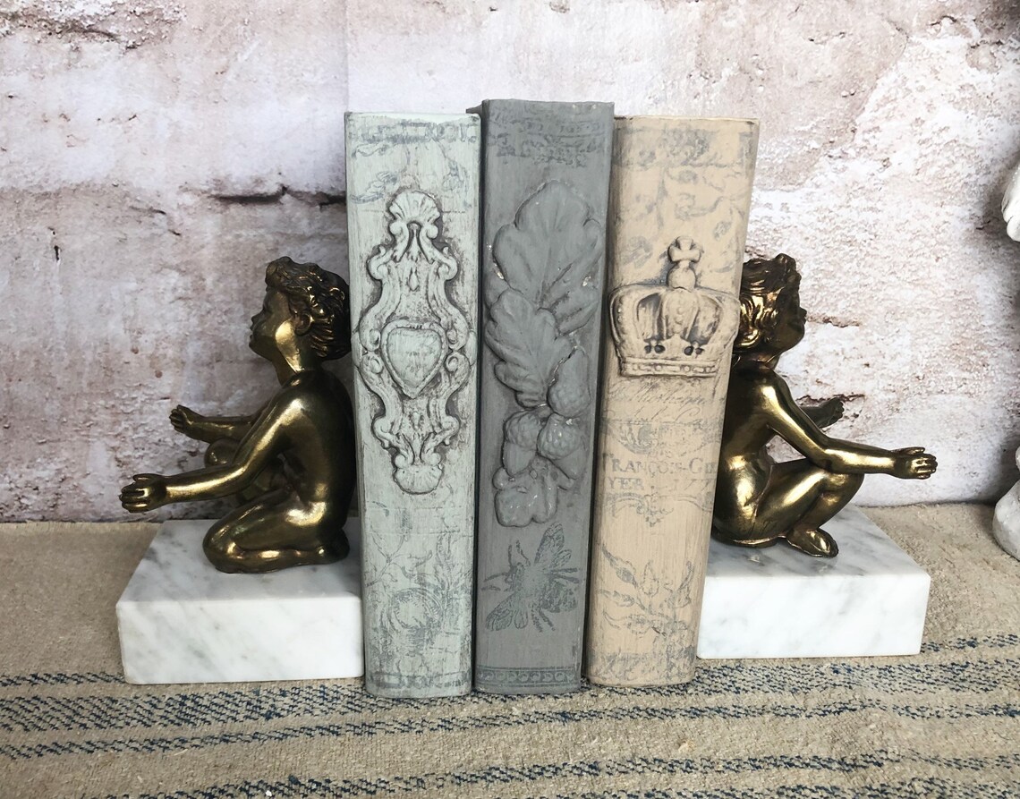 Vintage Italian Cherub Bookends on Marble Base - Etsy