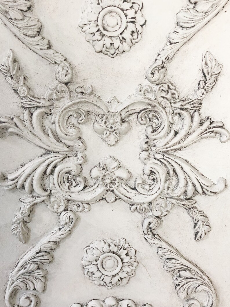 Three Panel French Wall Art Panels With Decorative Moldings / Victorian ...