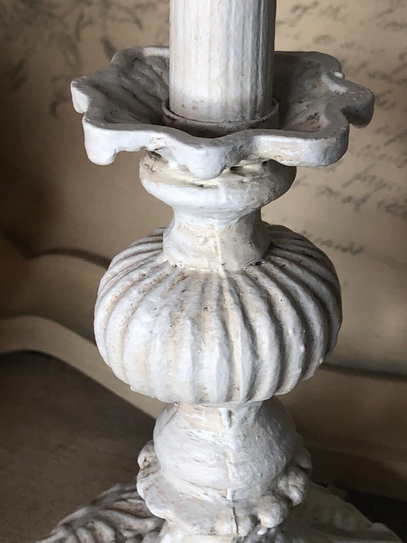 French Candlestick Lamp With Shade / Shabby Chic Lamp - Etsy
