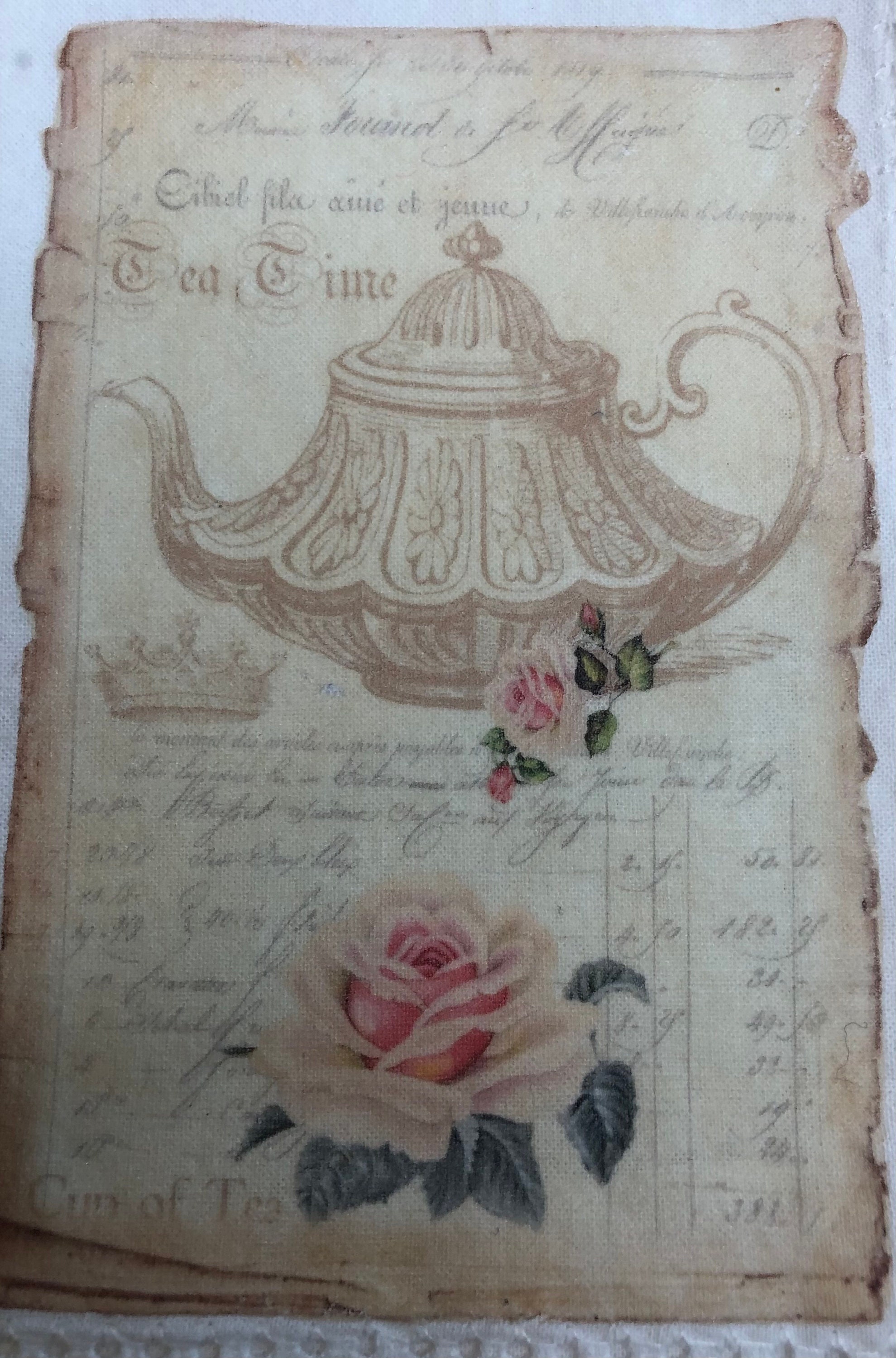 Set of 4 French Tea Time Decor Table Napkins / 100% Cotton / | Etsy