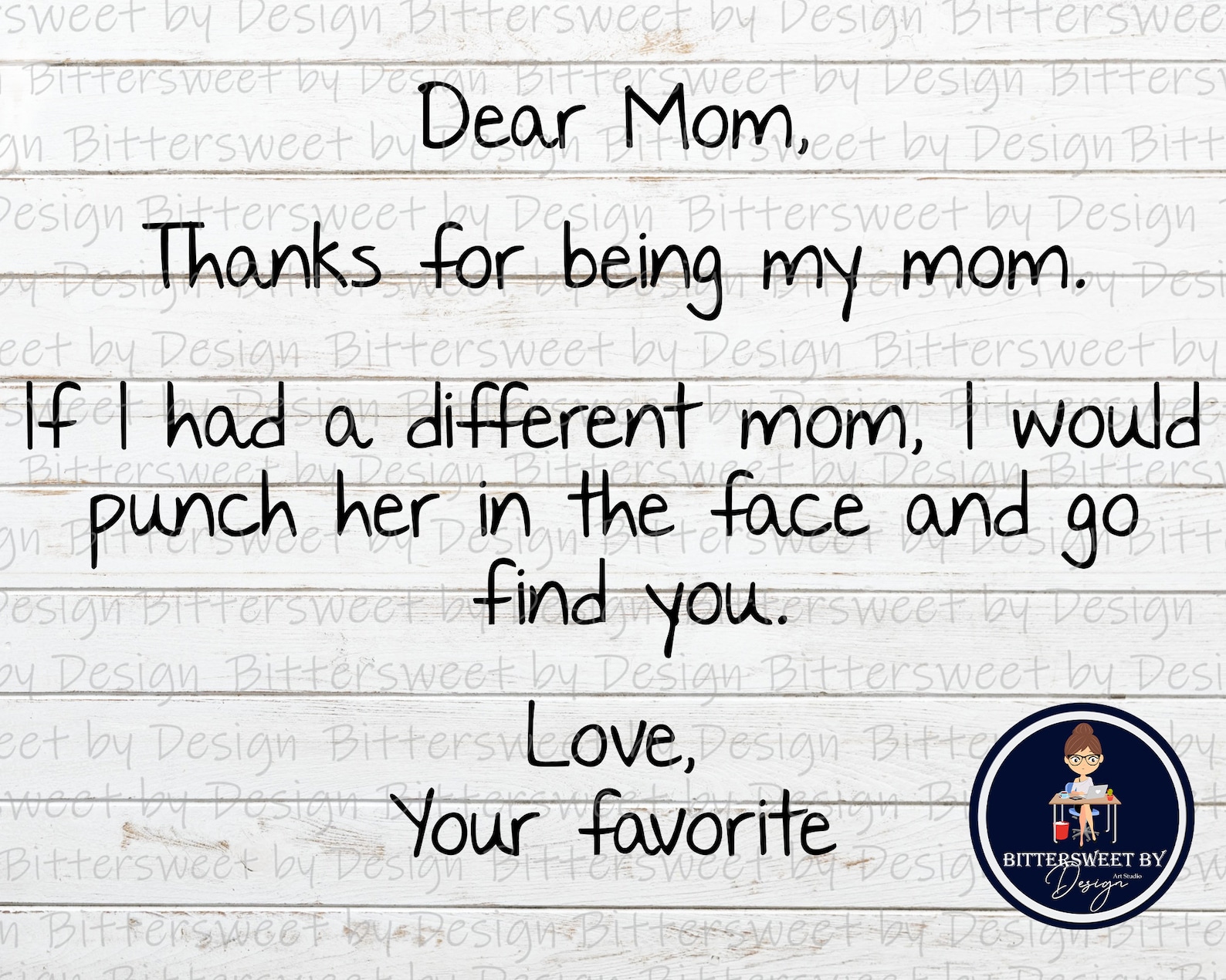Dear Mom Thanks for Being My Mom Love Your Favorite PNG - Etsy Australia