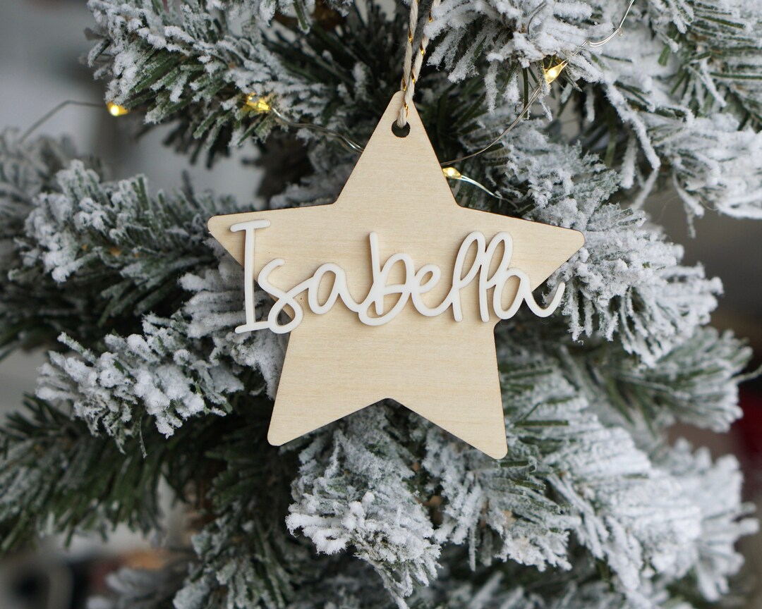Personalized Christmas Bauble Wooden Signs/ Gift Tags/ Christmas Tree ...