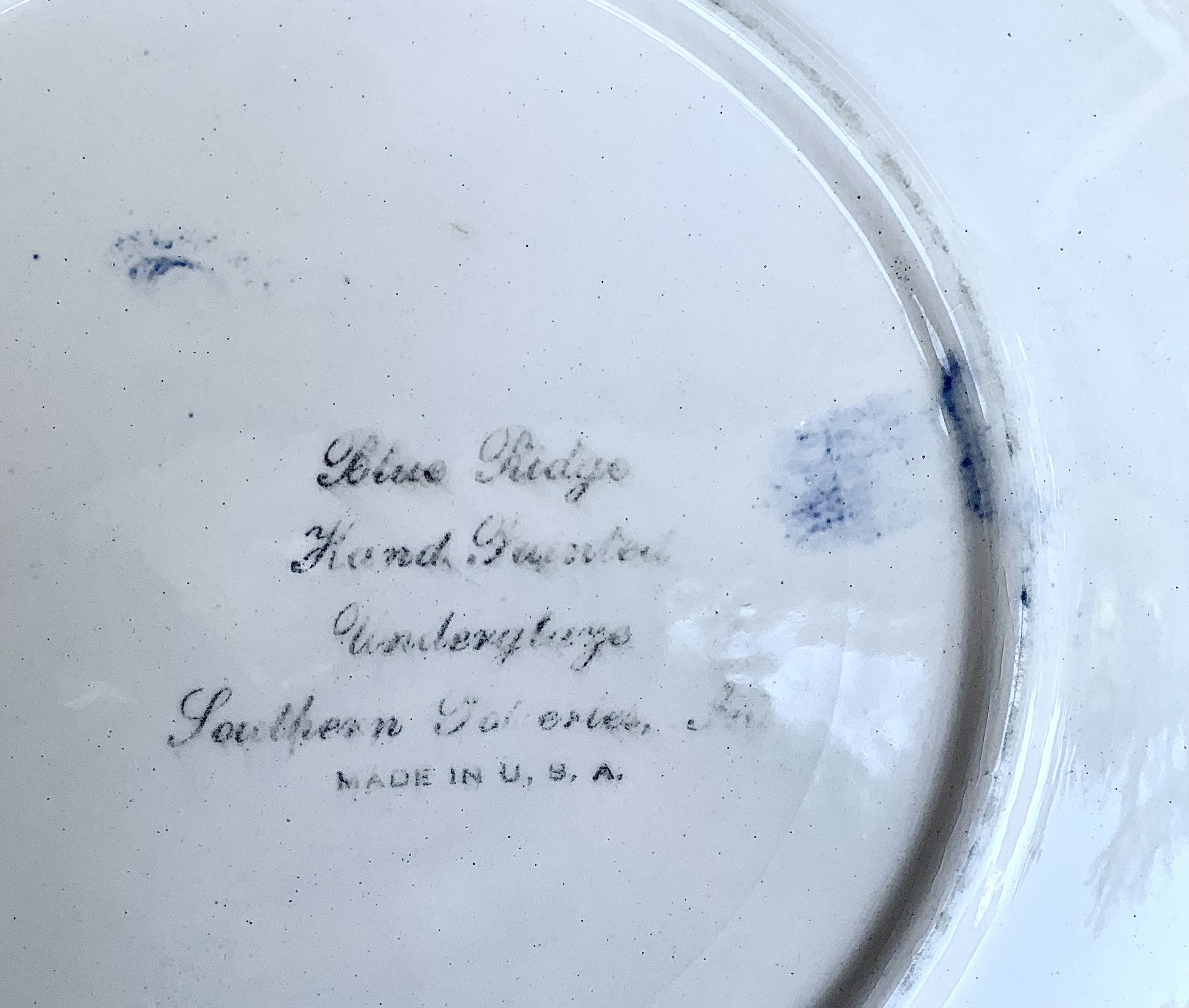 Vintage Hand Painted Blue Ridge Pottery “chrysanthemum” Plates and Bowl ...