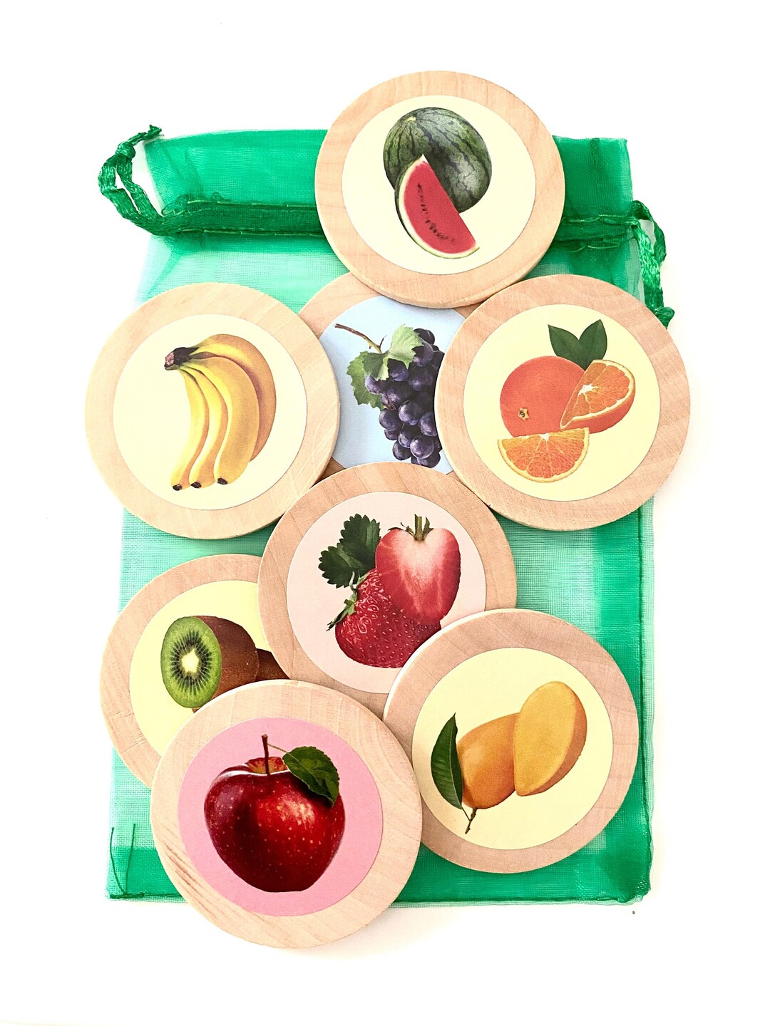 Educational Wooden Fruits Matching Memory Game, Sensory Bin Flisat ...