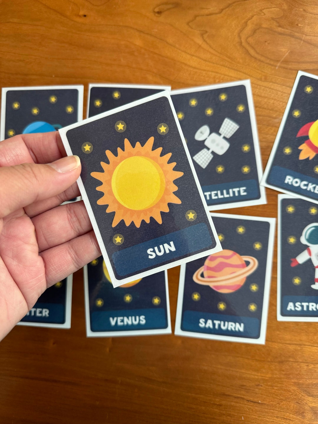 Matching Magic Flash Cards Space Planets Astronauts - Educational ...