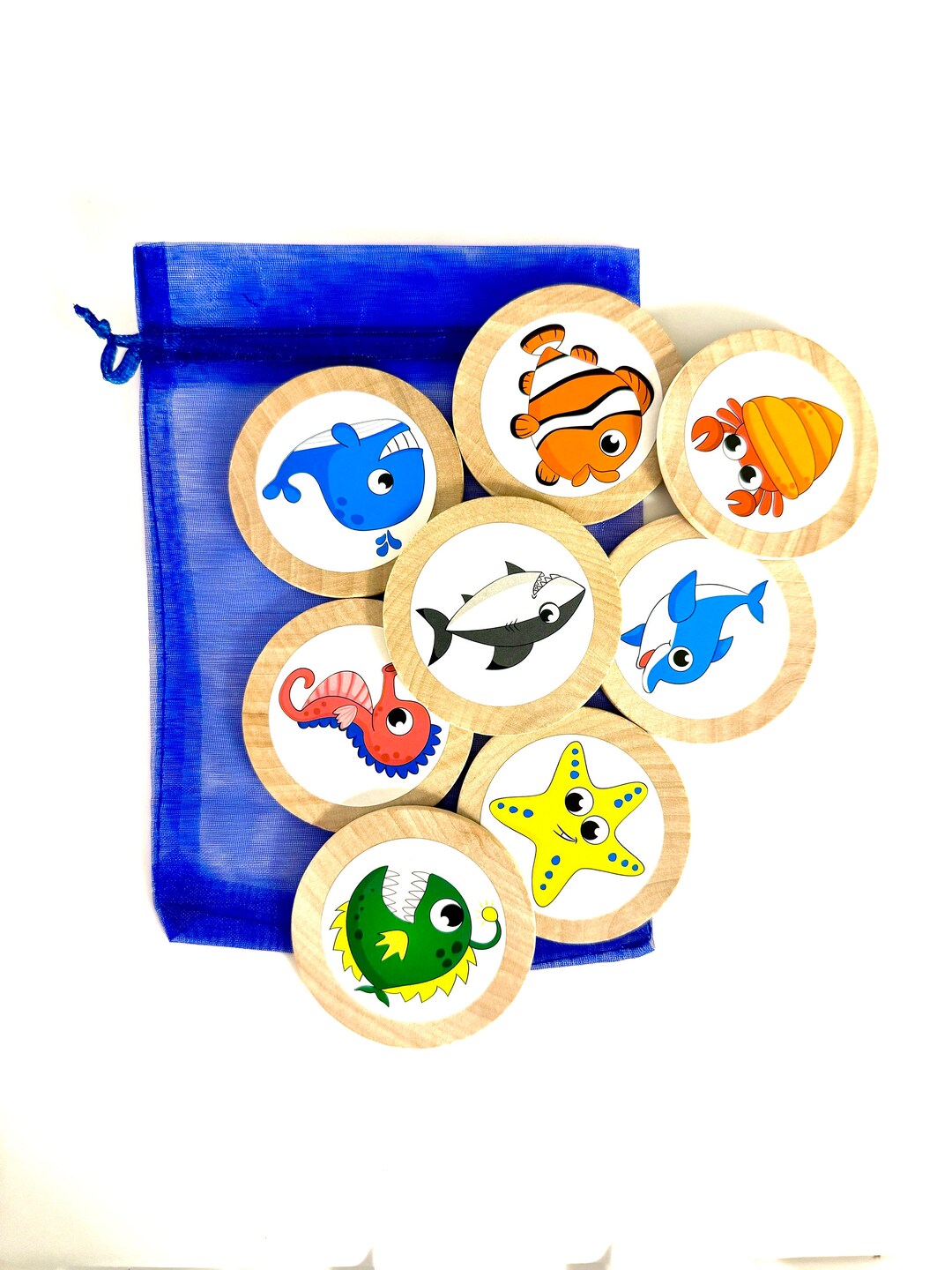 Educational Wooden Animal Matching Memory Game Sensory Bin - Etsy