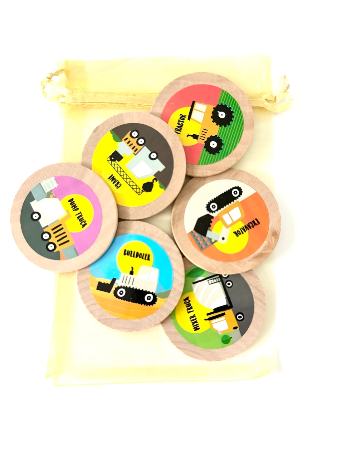 Educational Construction Truck Car Matching Memory Game, Sensory Bin ...