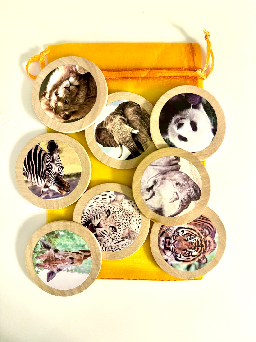 Educational Wooden Farm Animal Matching Memory Game, Sensory Bin Flisat ...