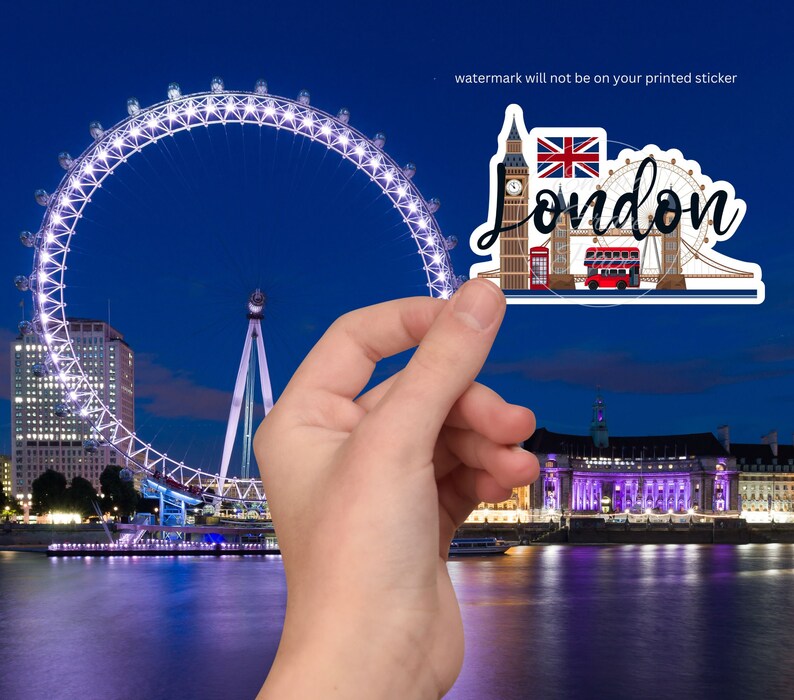 London Sticker London Laptop Decal London Cityscape Vinyl - Etsy
