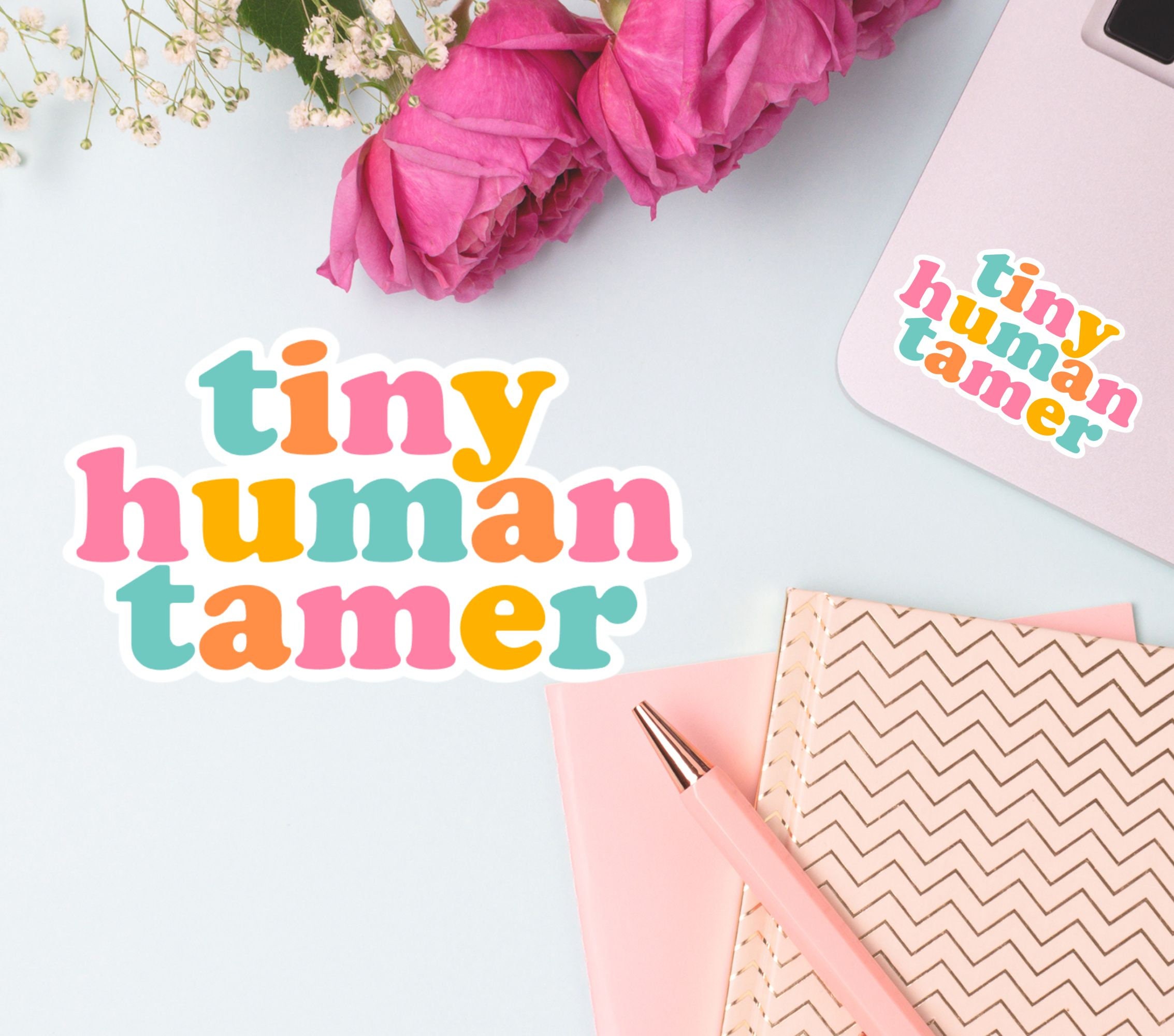 Tiny Human Tamer Sticker Teacher Laptop Stickers Teacher - Etsy