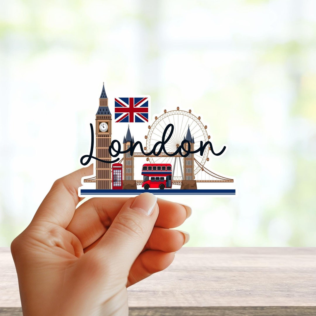 London Sticker, London Laptop Decal, London Cityscape Vinyl Sticker for ...