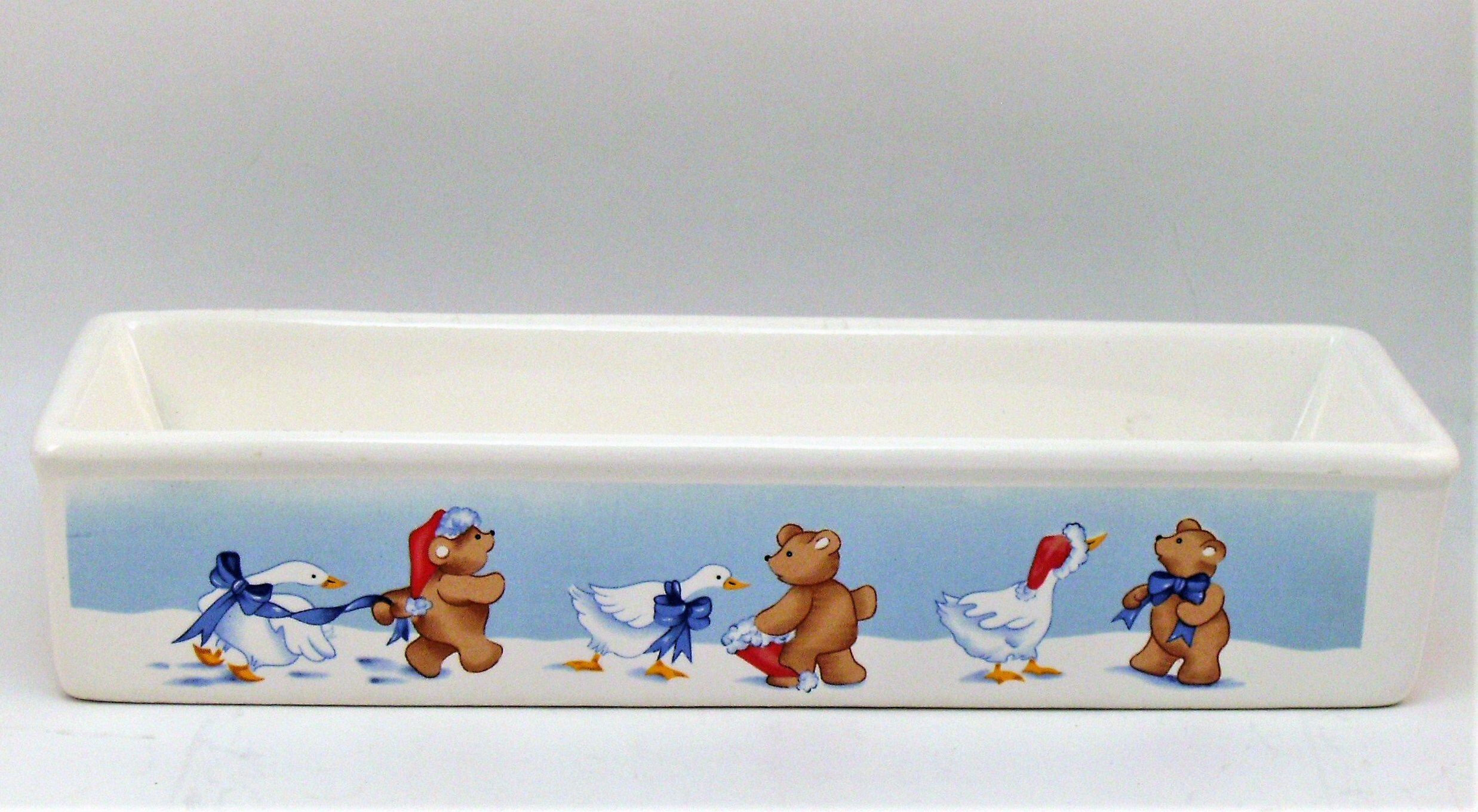House of Lloyd Christmas Bear & Goose quacker Cracker Server Tray ...