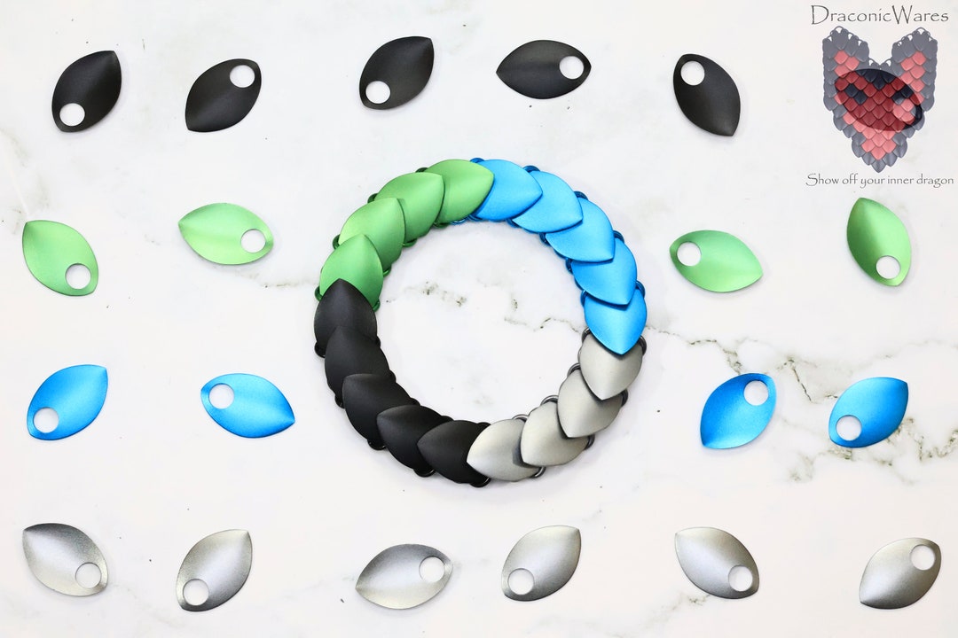 Quoiromantic Pride Dragon Scale Stretch Bracelet - Premium Anodized ...