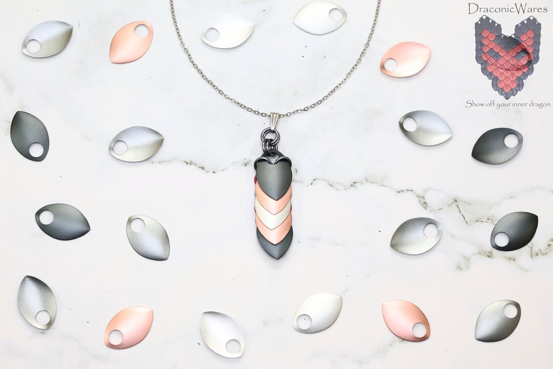 Demigirl Pride Dragon Scale Pendant - Premium Anodized Aluminum - Etsy