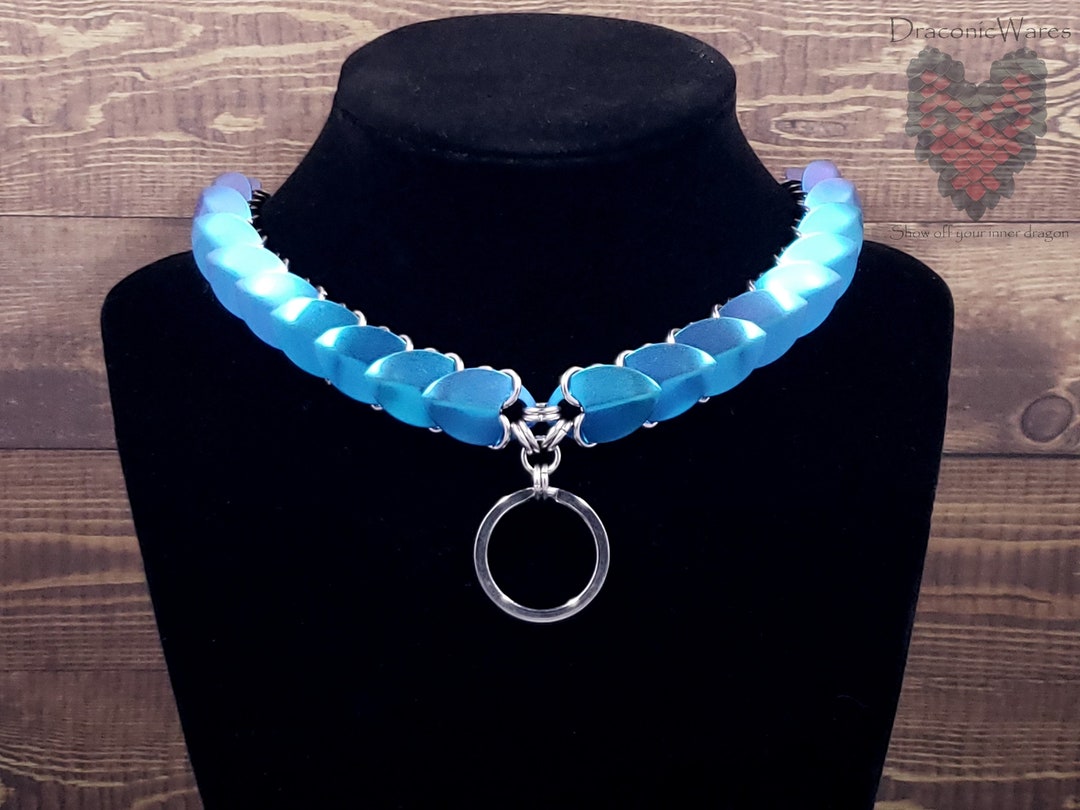 Teal Titanium Dragon Scale Choker - Etsy