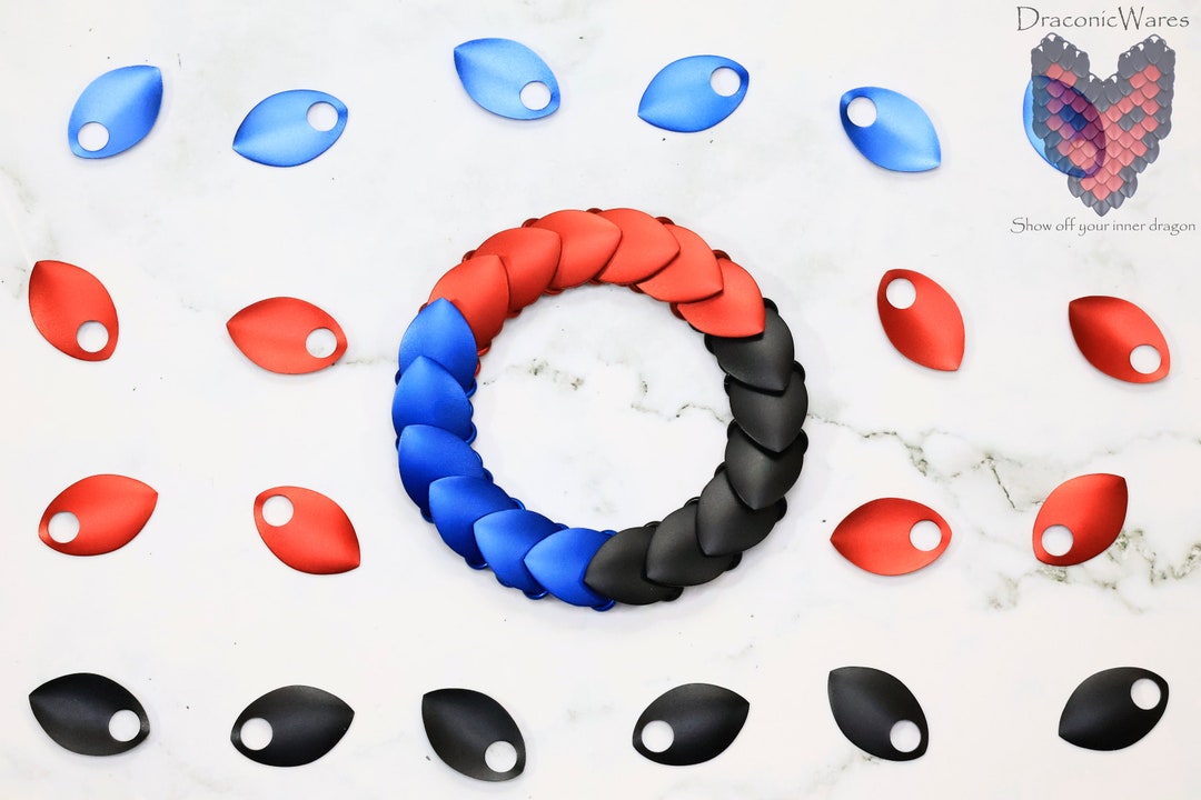 Polyamory Pride Dragon Scale Stretch Bracelet - Premium Anodized ...