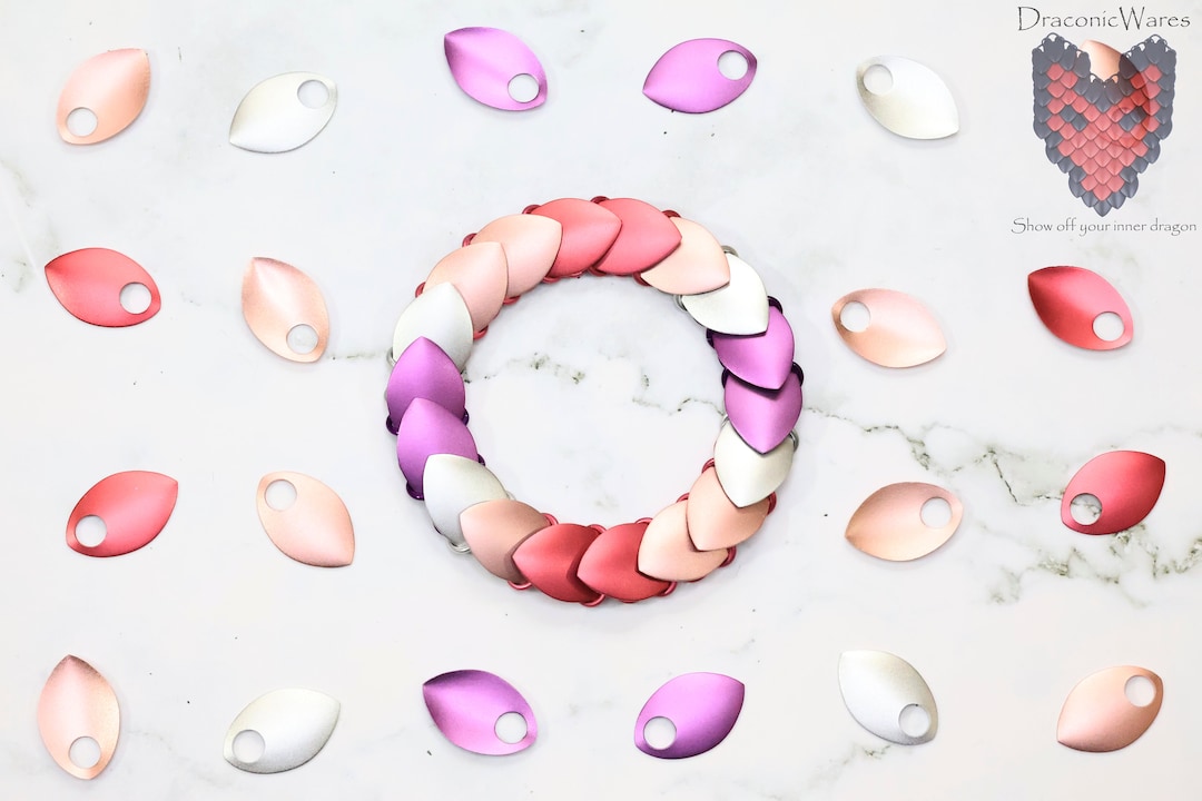 Pomosexual Pride Dragon Scale Stretch Bracelet - Premium Anodized ...