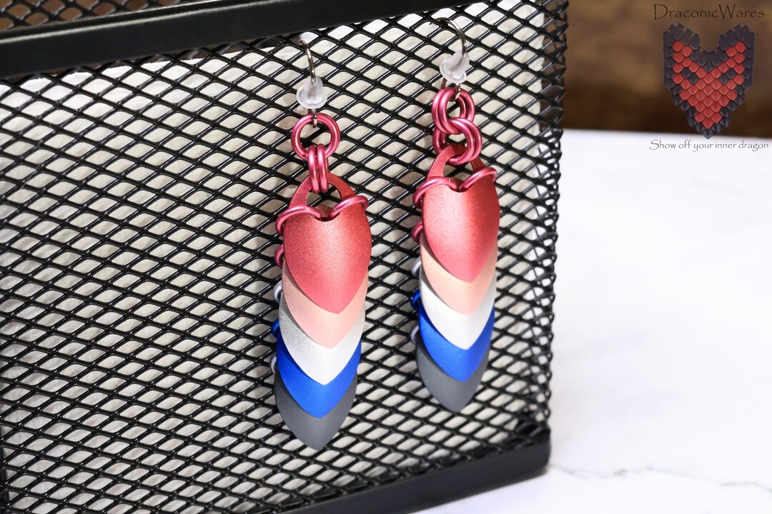 Cupioromantic Pride Dragon Scale Earrings - Premium Anodized Aluminum ...