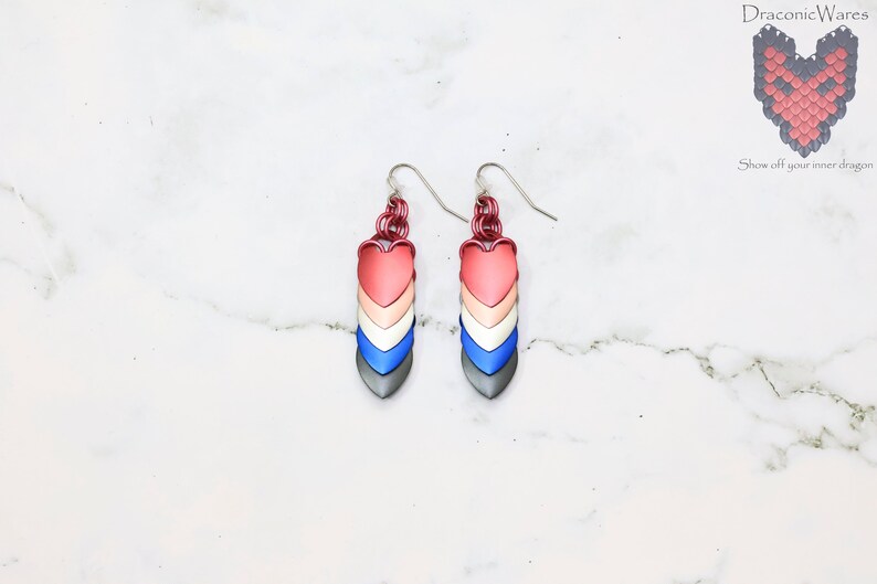 Cupioromantic Pride Dragon Scale Earrings - Premium Anodized Aluminum ...