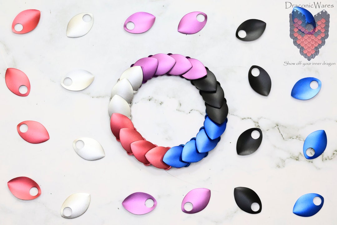 Genderfluid Pride Dragon Scale Stretch Bracelet - Premium Anodized ...