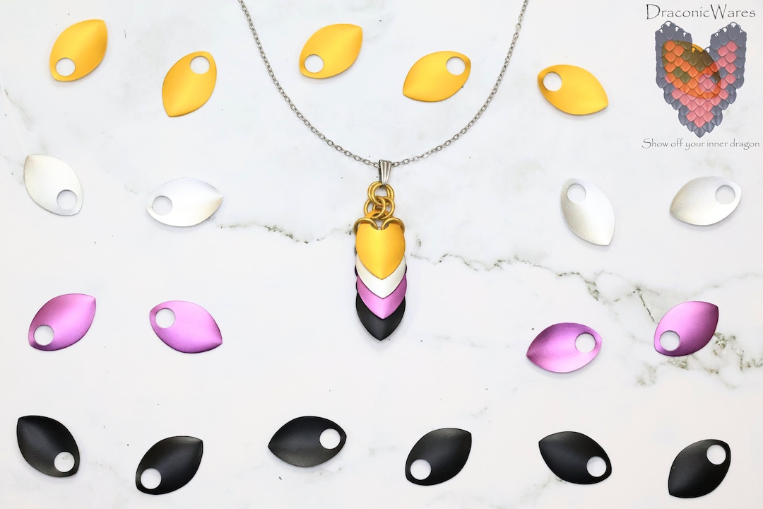 Non-binary Pride Dragon Scale Pendant - Premium Anodized Aluminum - Etsy