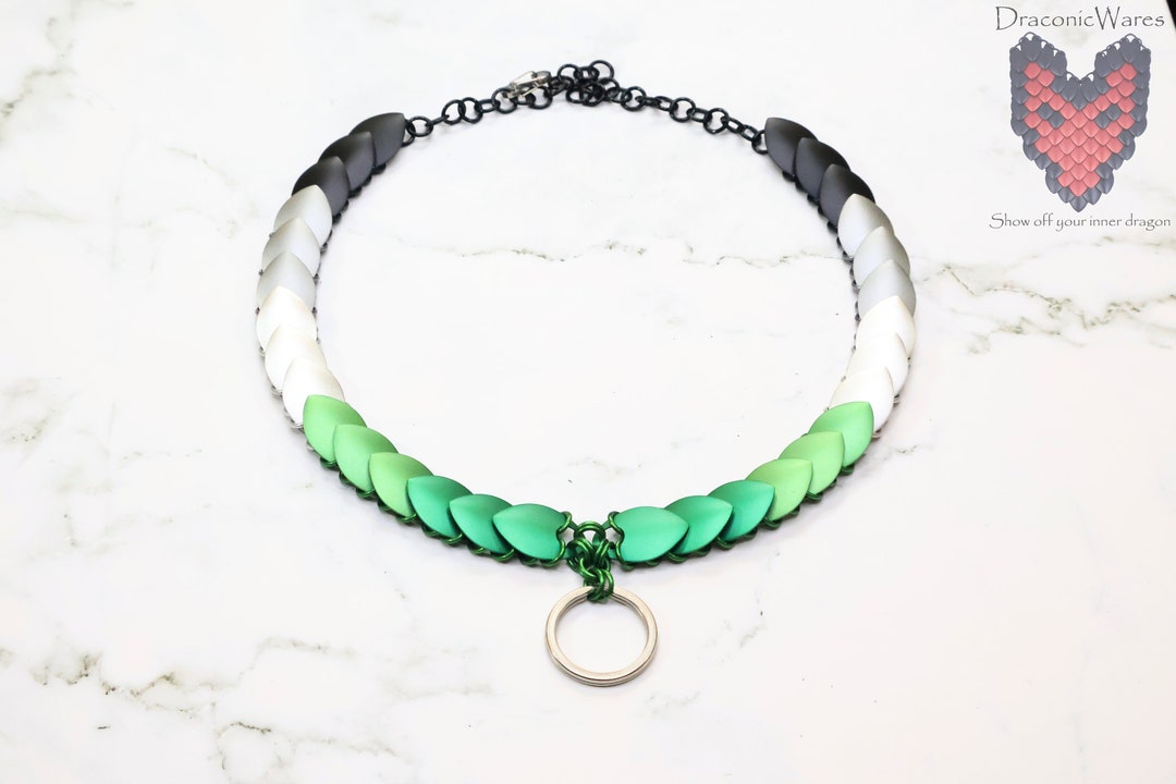 Aromantic Pride Dragon Scale Choker - Premium Anodized Aluminum - Etsy